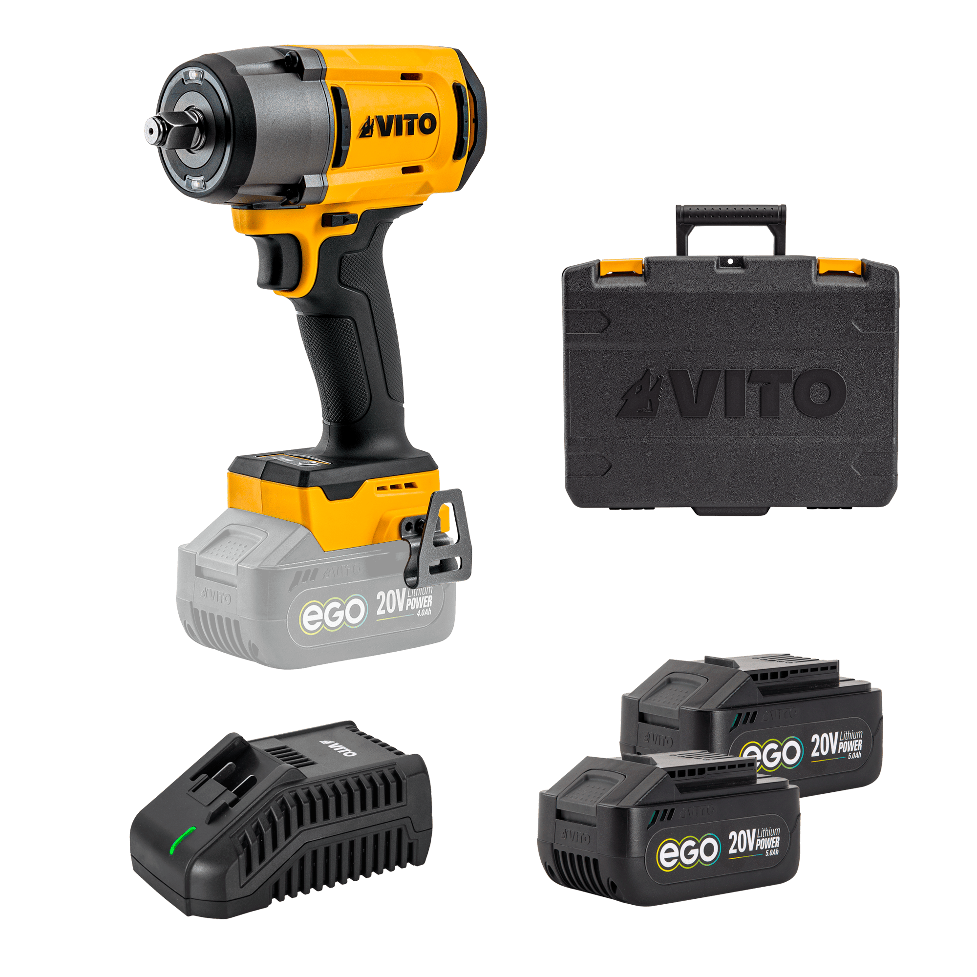 PACK11EGO | Ego Pack: 1/2" Impact Wrench, 2X Battery, And Charger. | VITO