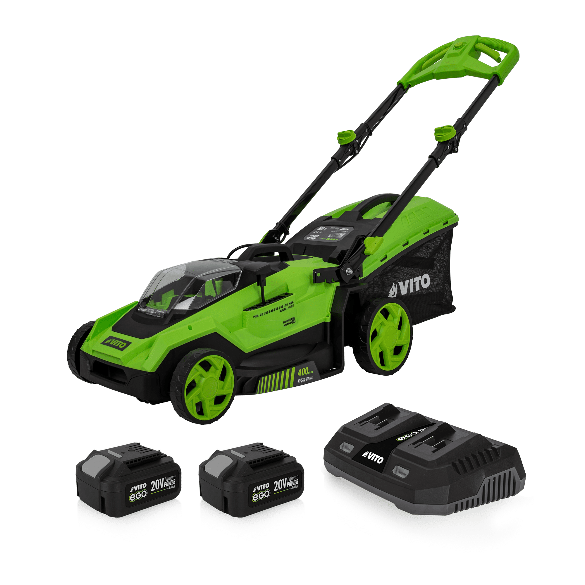 PACK8EGOGARDEN | Brushless Lawnmower 400Mm Ego 40V, 2 Batteries ...