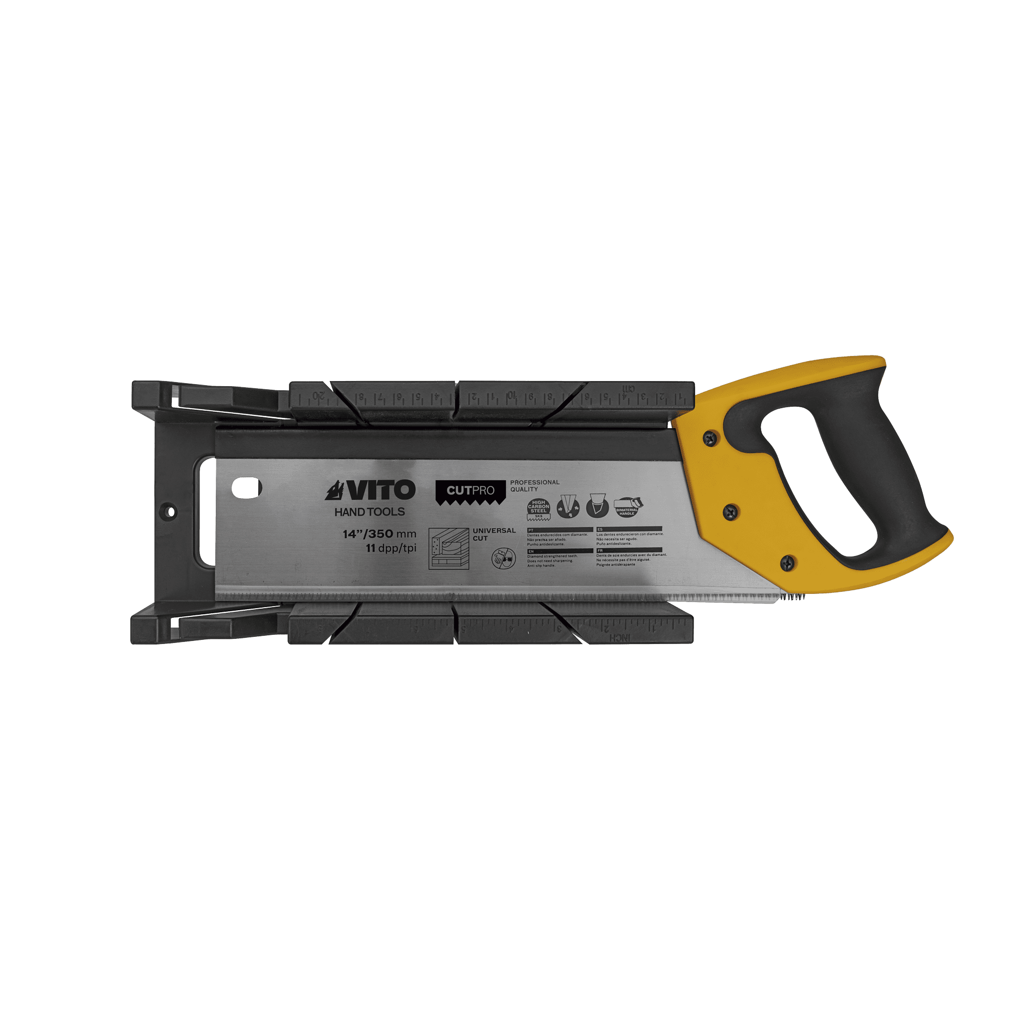 VICE350 | Miter Box With Back Saw, Bimaterial Handle 350Mm | VITO